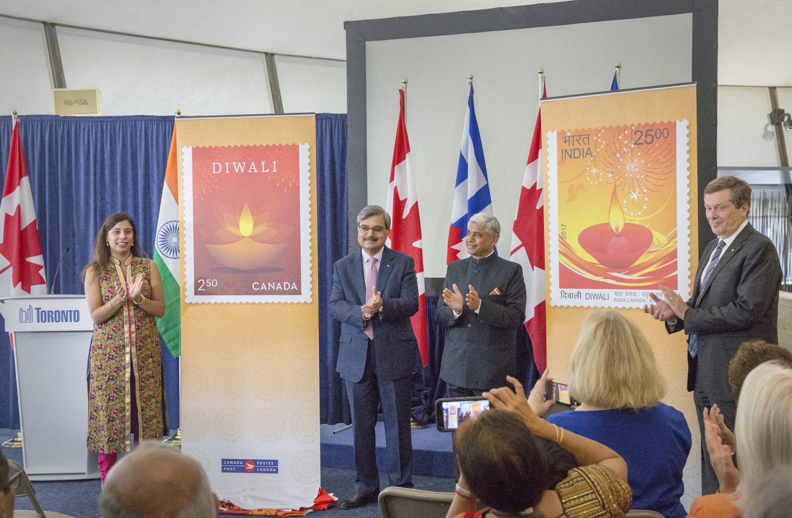 Historic: First ever joint release of stamp by Canada and India in ...